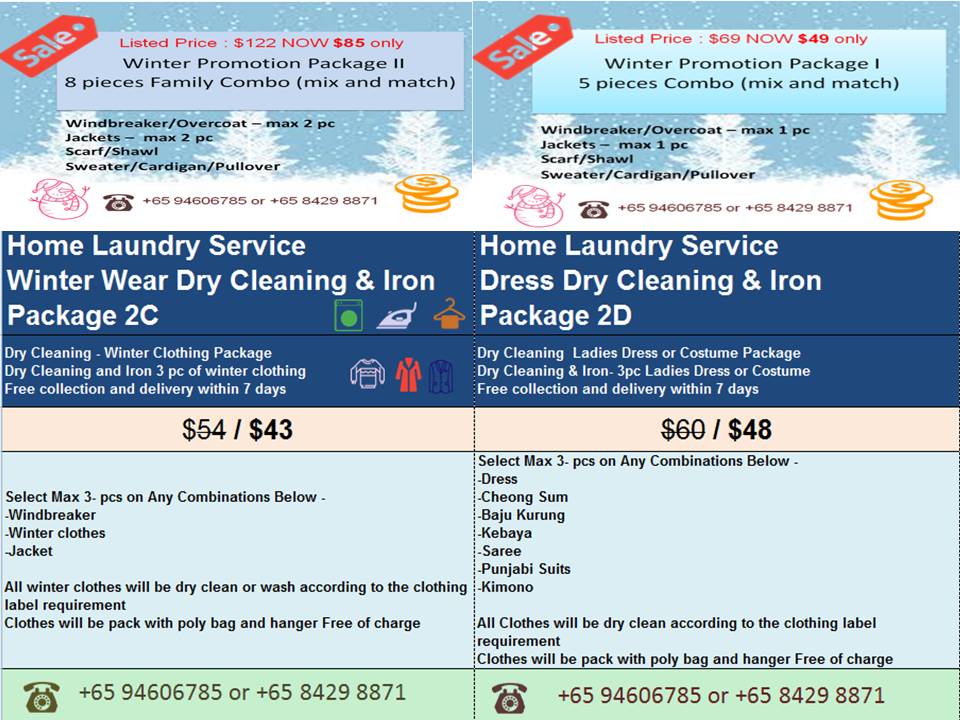 winter combo package - Dry Cleaning and Laundry Service Singapore
